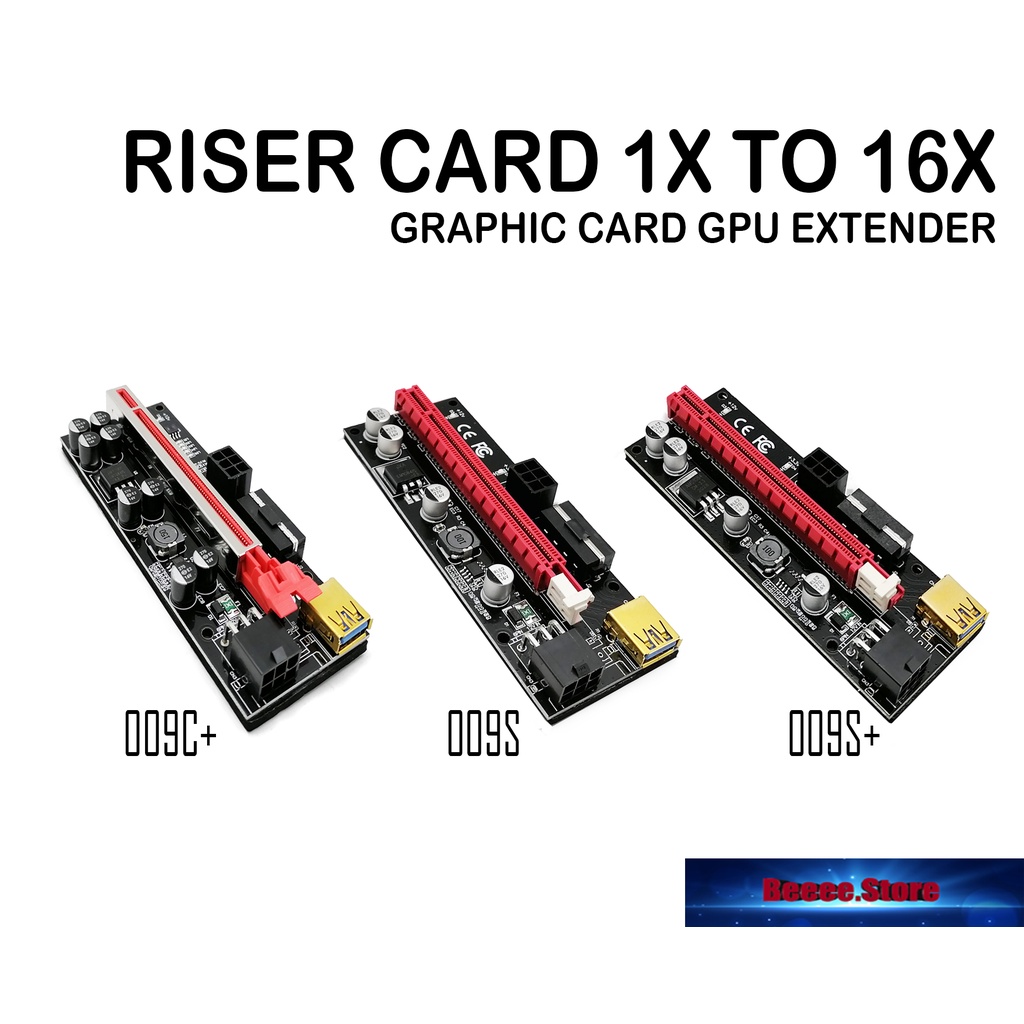 การ์ดกราฟฟิกต่อขยาย 009C 009C+ 009S 009S+ PCI-E 1X เป็น 16X PCI-E 60 ...