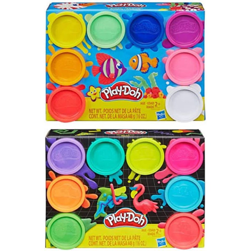 Play-Doh 8 Pack Neon, Rainbow Non-Toxic Modeling Compound with 8 ...