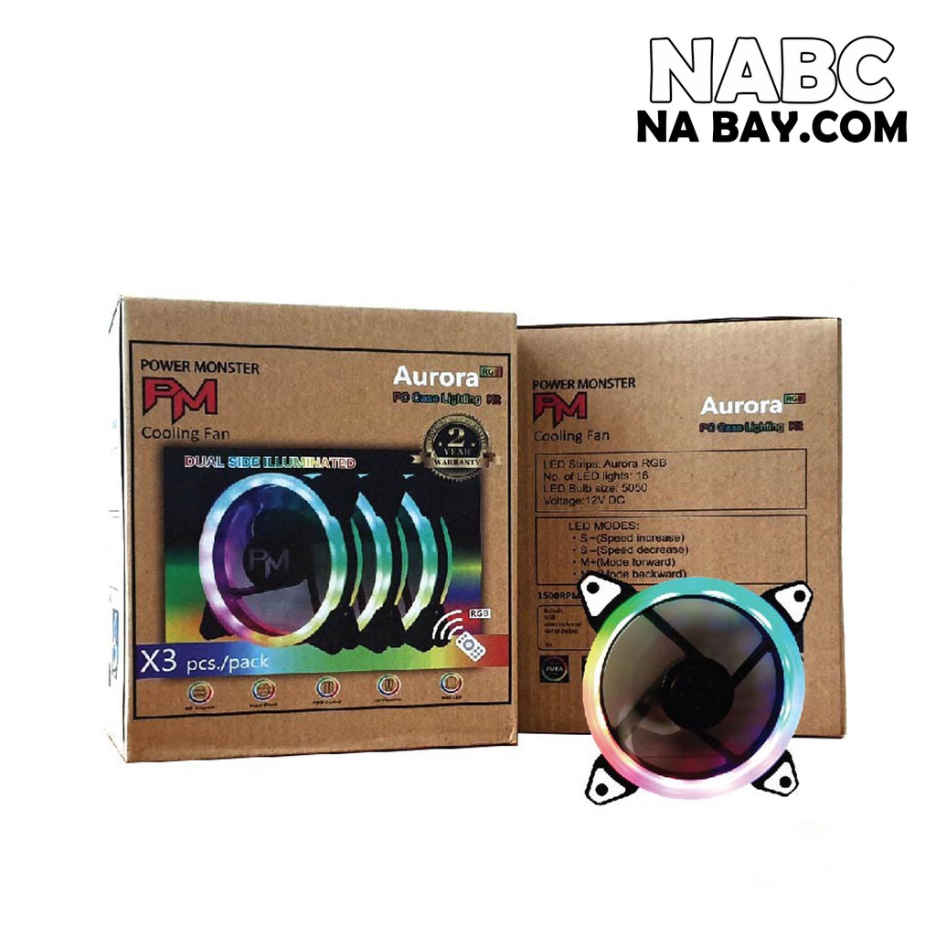 Power Monster LED Fan A120 Dual Ring RGB | Shopee Thailand