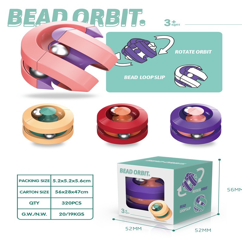 ของเล่น Bead Orbit Fidget ลูกปัดโลหะ ของเล่นบําบัดความเครียด Rolling ...