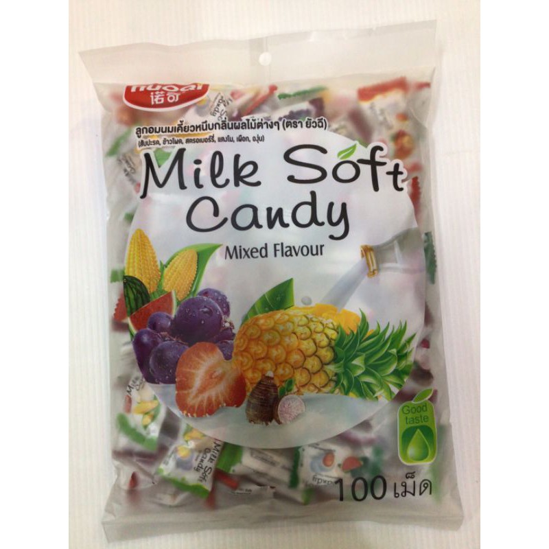 ลูกอมเยลลี่ยัวฉี รสผลไม้รวม Milk soft candy ขนาด 380g( บรรจุ100เม็ด ) | Shopee Thailand