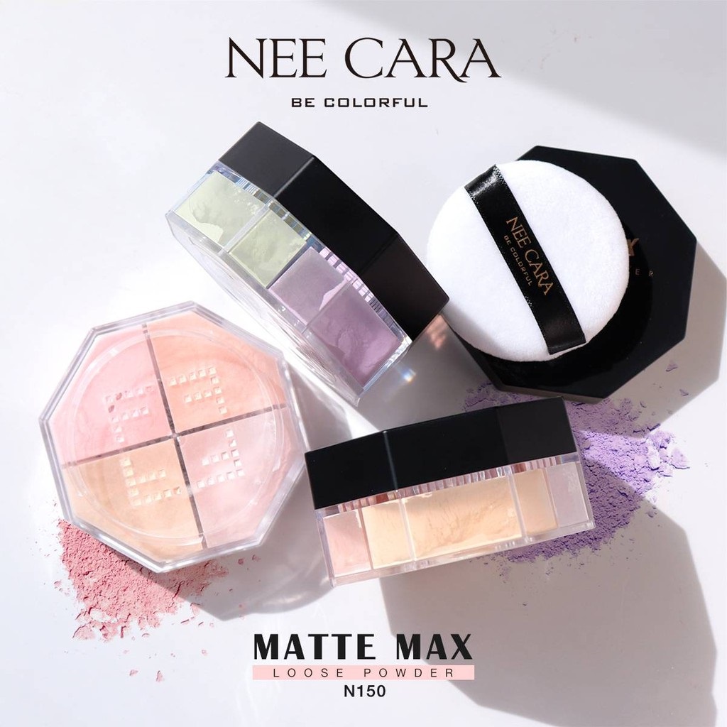N150 NEE CARA MATTE MAX LOOSE POWDER 4 COLORS นีคาร่า แป้งฝุ่นคุมมัน 4 ...