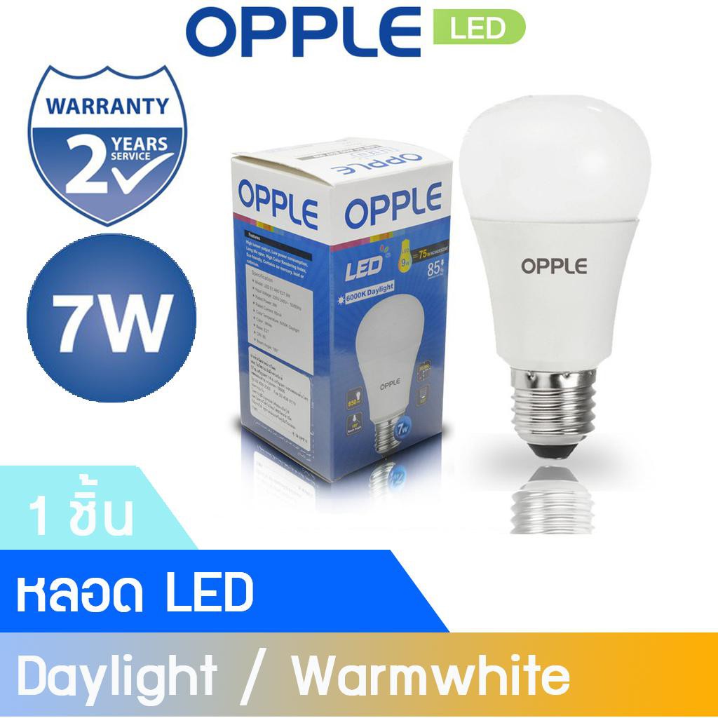 OPPLE หลอดไฟ LED 7W แสงสีขาว Daylight | Shopee Thailand