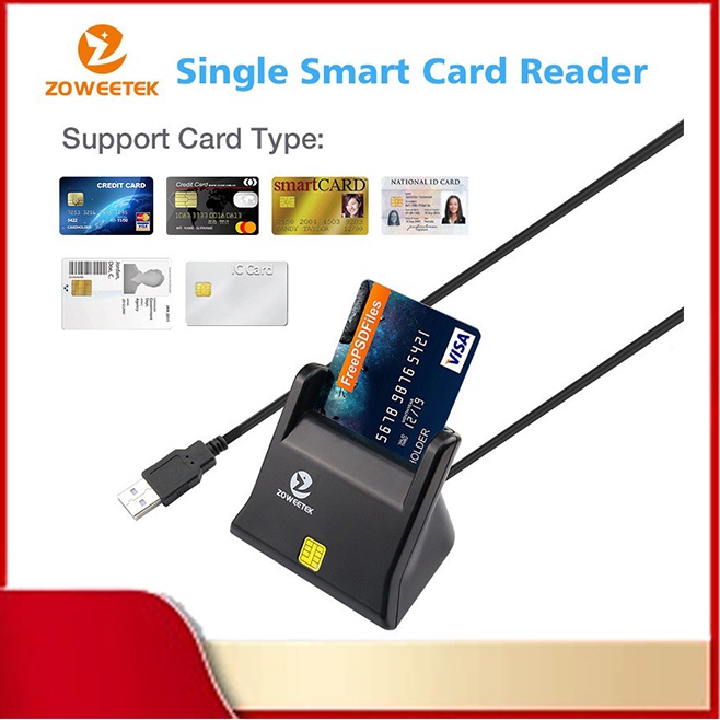 🔥【พร้อมส่งจ้า】ZOWEETEK รับประกัน 2 ปี เครื่องอ่านบัตรประชาชน Smart Card ...