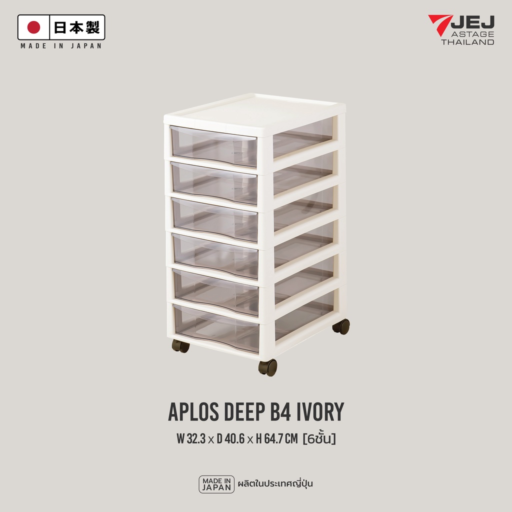 JEJ ASTAGE (Made in Japan) ลิ้นชักใส่เอกสาร Aplos ขนาด B4 ( Deep ) 6 ชั้น มีล้อเลื่อน | Shopee ...