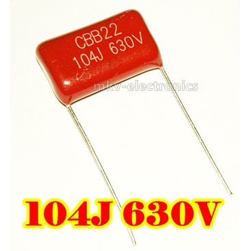 (5ตัว) 104J , 630V , 100nf , 0.1uf , Mylar Capacitor (รหัสสินค้า M01043) | Shopee Thailand