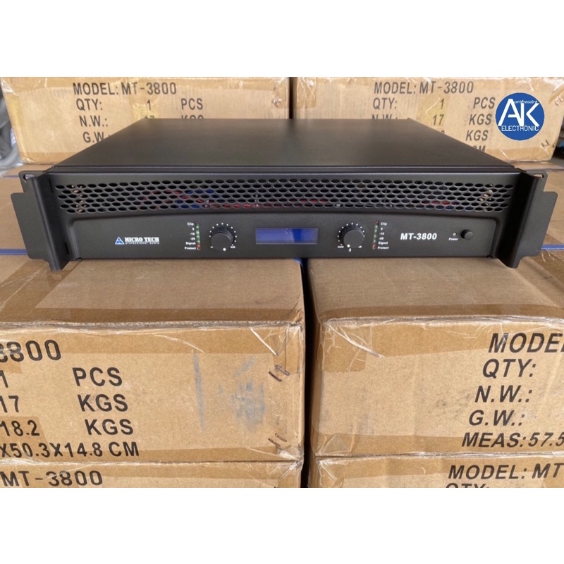 Poweramp เพาเวอร์แอมป์ MICROTECH MT-3800 2x350W@8 OHM 2x550W@4OHM แอมป์ ขยาย power MT3800 คาราโอ ...