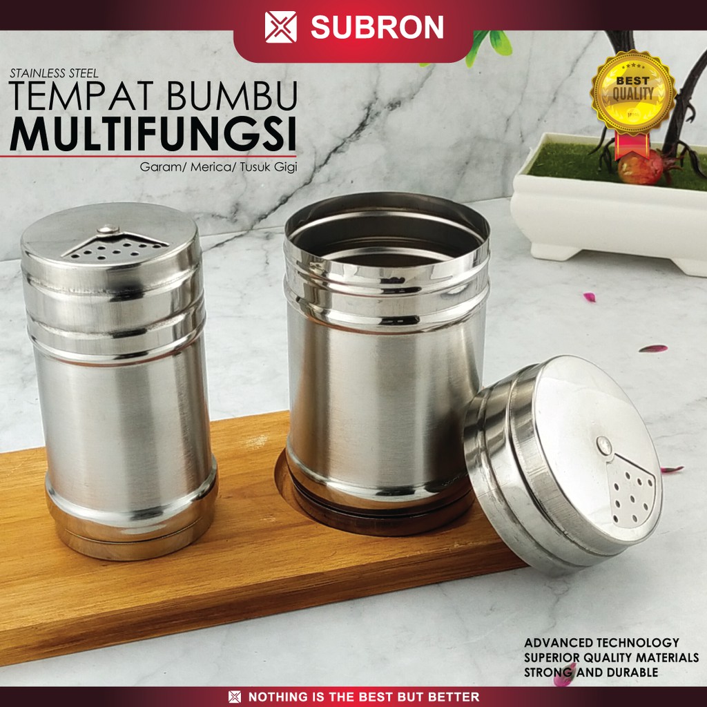 Subron Pepper Shaker ผู้ถือเครื่องปรุงรสพริกไทยเกลือไม้จิ้มฟันสแตนเลสม ...