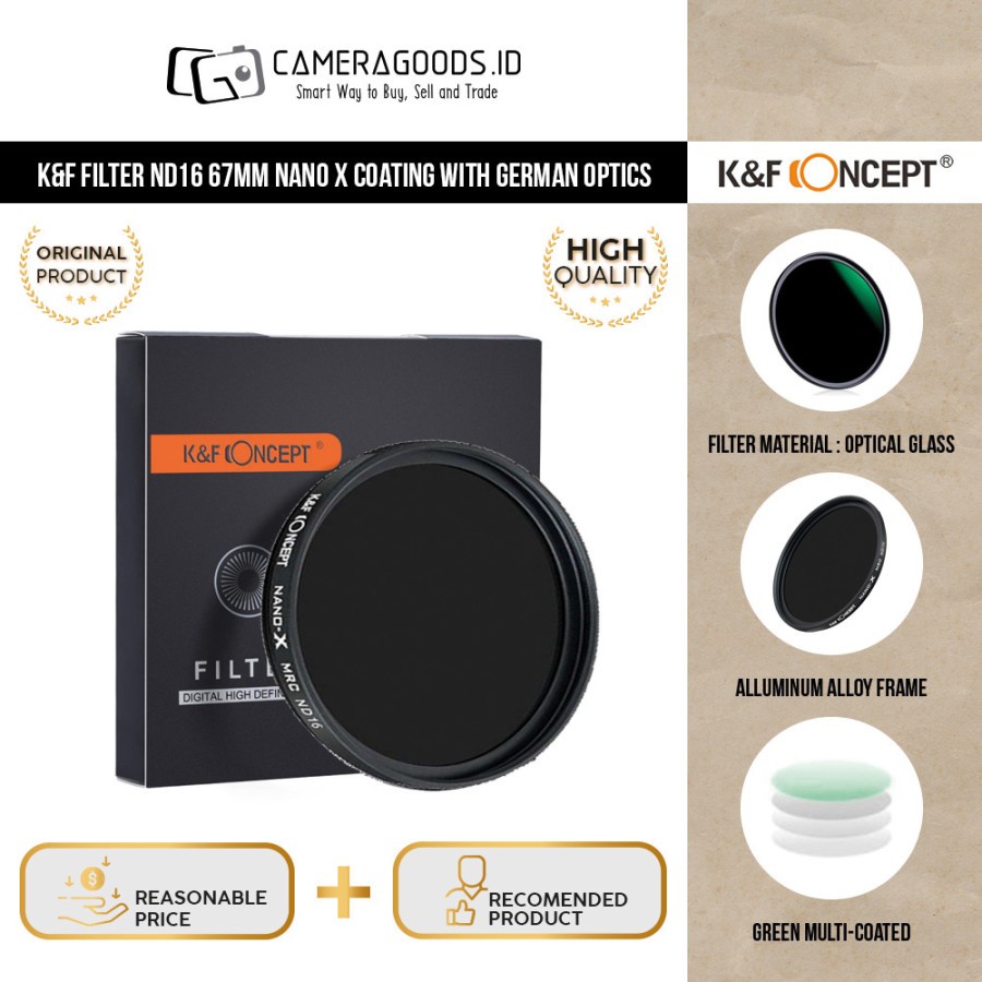 K&F Filter ND16 เคลือบนาโน X ขนาด 67 มม. พร้อมออปติกเยอรมัน | Shopee ...