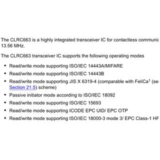 Clrc663 โมดูลการ์ดรีดเดอร์ IC อ่าน และเขียน ความถี่วิทยุ RFID RC663 1 ชิ้น | Shopee Thailand