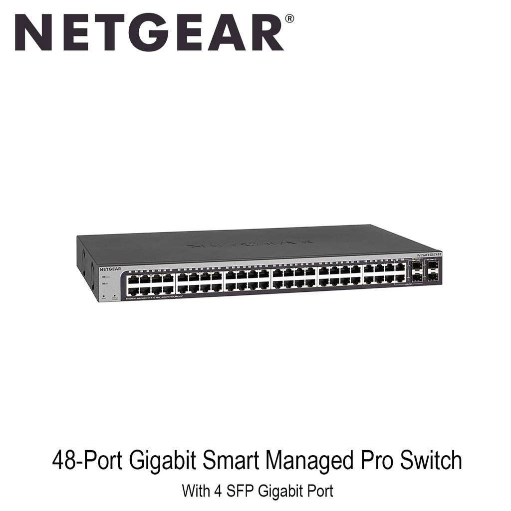Netgear (GS748T) 48-Port Gigabit Ethernet Smart Switch With 2 Copper ...