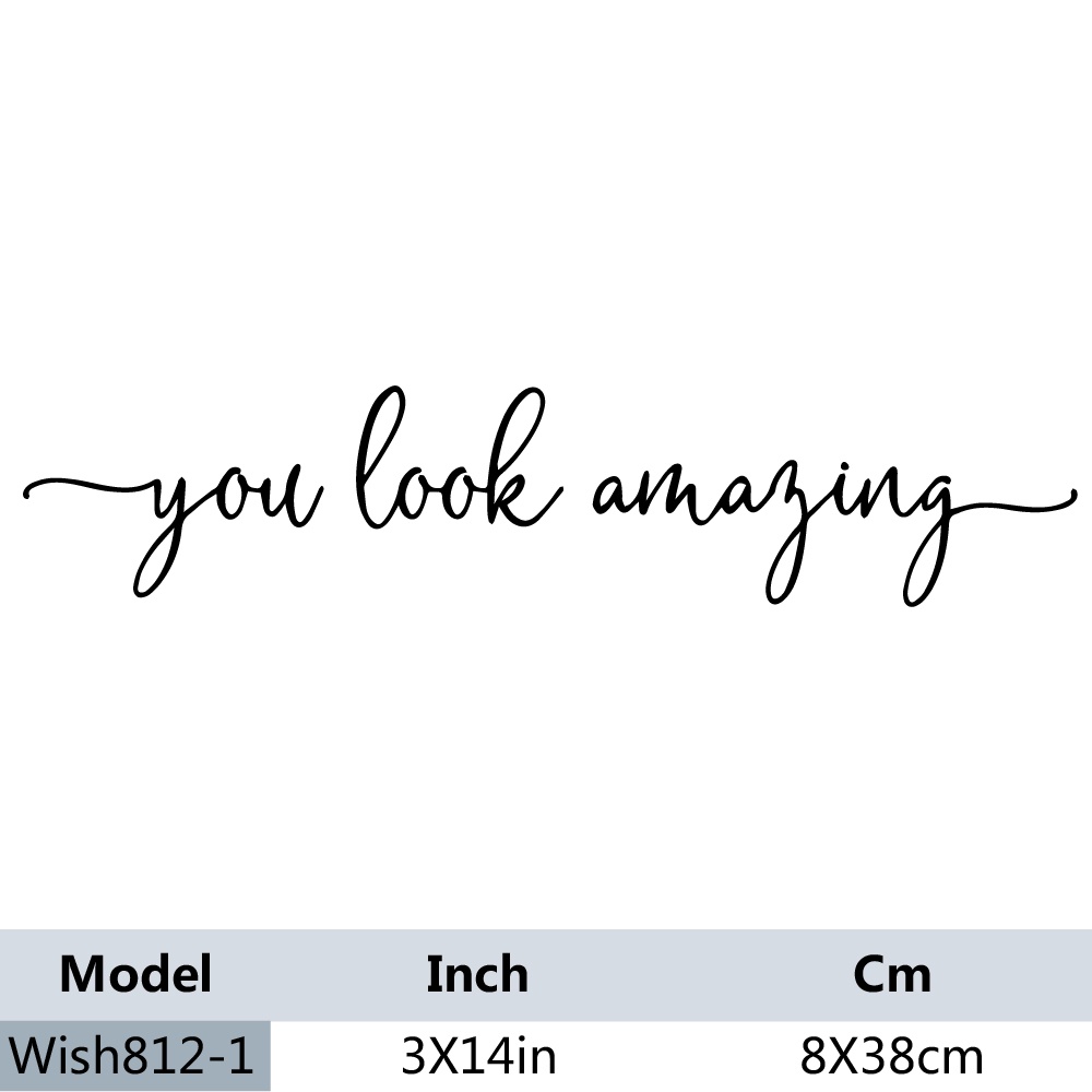 สติกเกอร์กระจก Pvc ลายการ์ตูน You Look Amazing Diy สําหรับติดตกแต่งผนัง ...