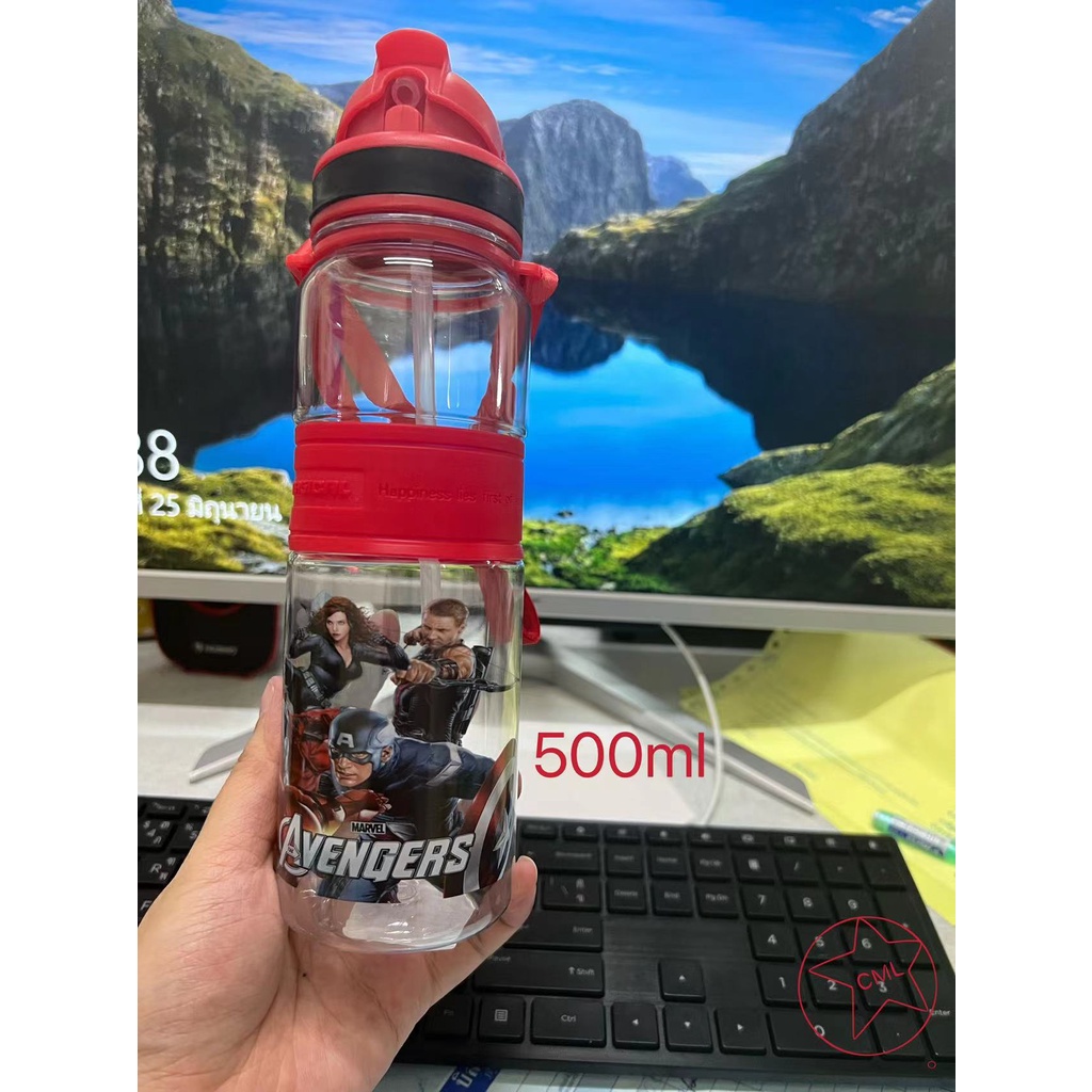 ขวดน้ําเด็ก พิมพ์ลายการ์ตูน พร้อมเชือก ขนาด 350/500 มล. | Shopee Thailand
