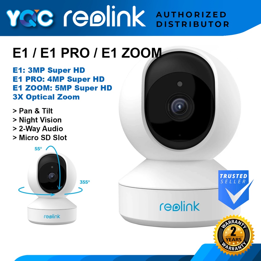 Reolink E1 3MP/ E1 Pro 4MP / E1 Zoom 5MP WiFi IP Camera, Pan & Tilt, เสียง 2 ทิศทาง, การตรวจจับ ...