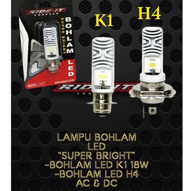 หลอดไฟ LED H4 H6 SB 2 ด้าน 18Watt x2 ไฟหน้ารถจักรยานยนต์ Hubcap Vixion Matic Beat Vario Supra X ...