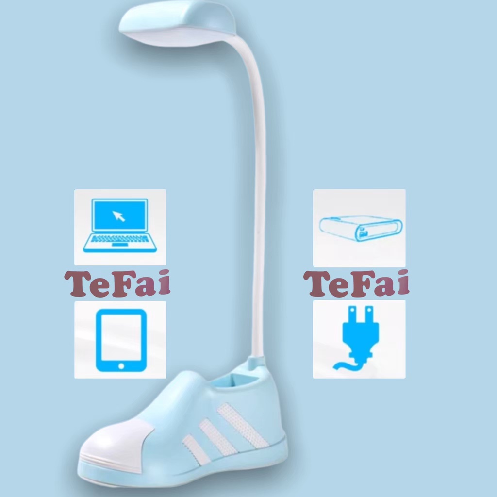 TEFAI โคมไฟตั้งโต๊ะ โคมไฟ ที่ใส่ปากกาโคมไฟตั้งโต๊ะรองเท้าน่ารัก LED ไฟกลางคืน USB โคมไฟน่ารัก ...
