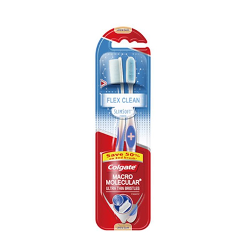 คอลเกต แปรงสีฟัน สลิมซอฟท์ เฟล็กซ์คลีน (แพ็ค 2ชิ้น) COLGATE SLIM SOFT ...