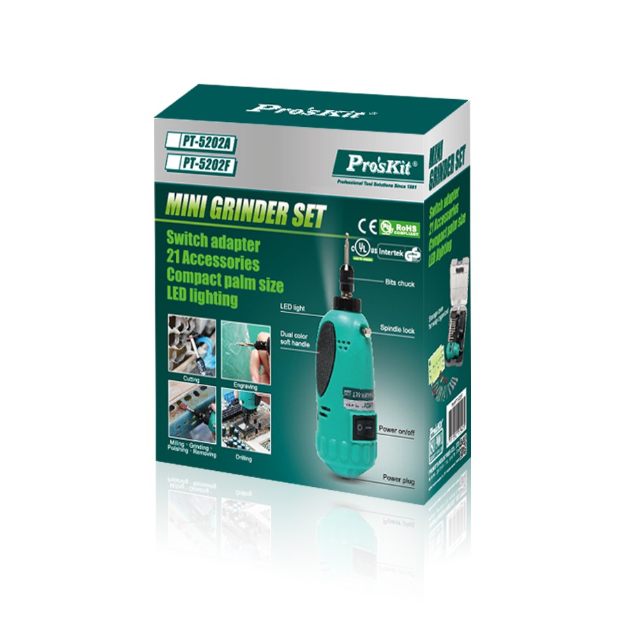 Pro'sKit สว่านเจียร Mini Grinder พร้อมอุปกรณ์ Mini Grinder รุ่น PT-5202F | Shopee Thailand