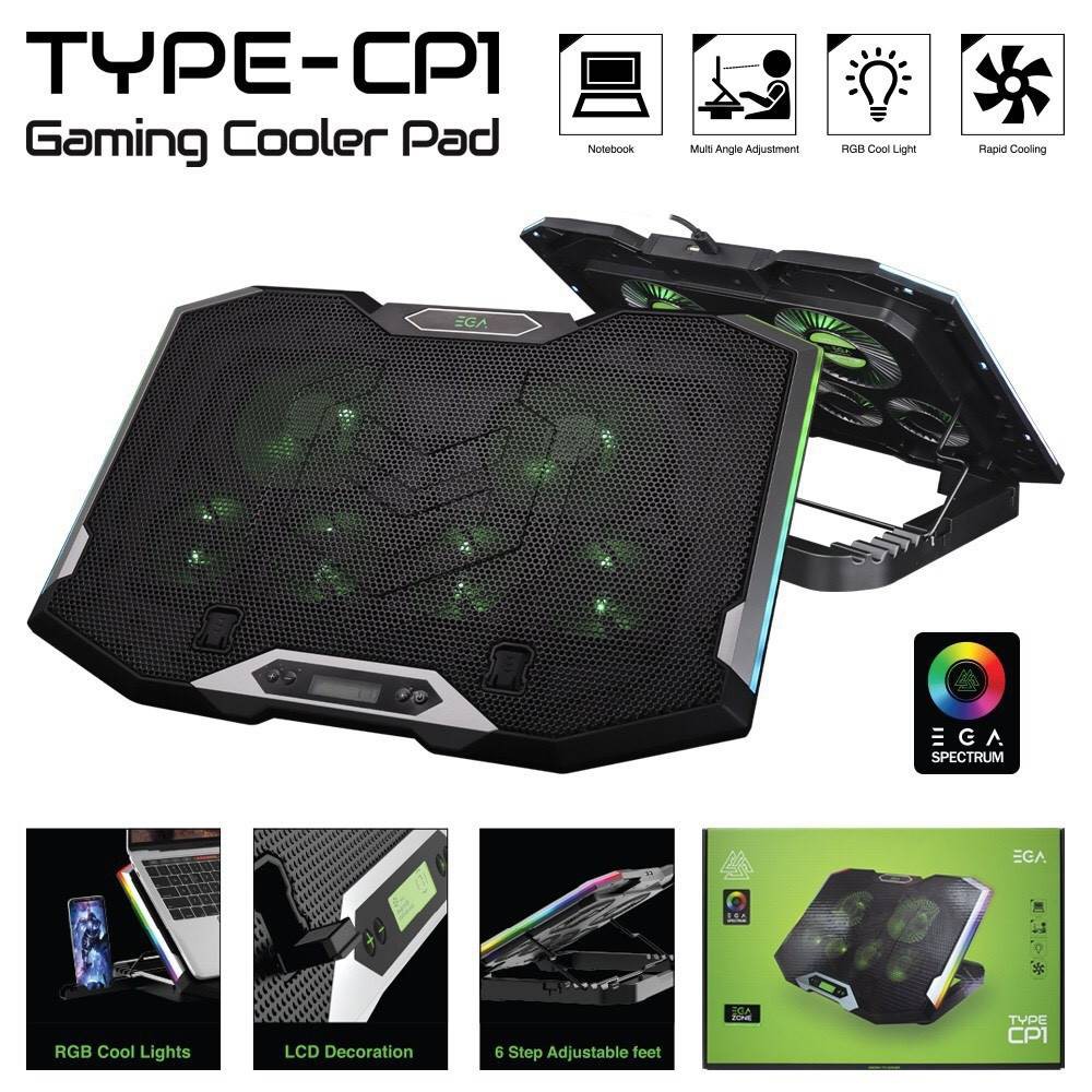พัดลมโน๊ตบุ๊ค EGA Gaming Cooler Pad TYPE CP1 พัดลม6ตัว ปรับระดับความเร็วพัดลมได้/ EGA TYPE CP2 ...