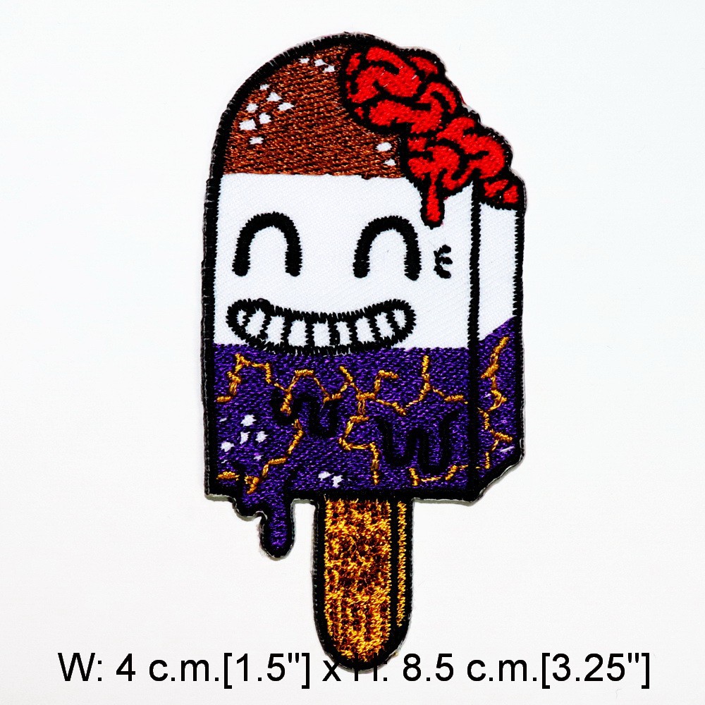ตัวรีดติดเสื้อ ลาย การ์ตูน ไอศกรีม ไอติม Ice cream cone Patch งานปัก WOP DIY ตัวรีด อาร์ม ติด ...