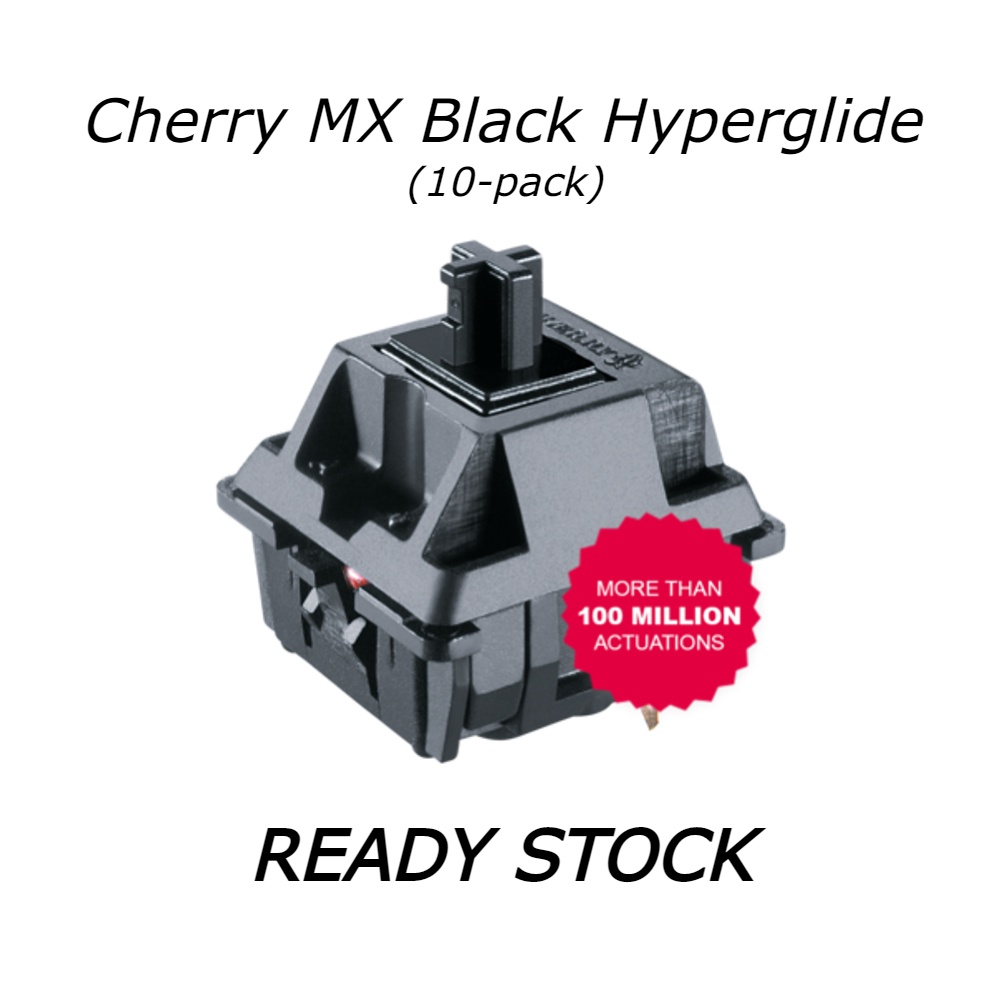 Cherry MX Black Hyperglide Linear Switch สําหรับคีย์บอร์ดเชิงกล (10 แพ ...