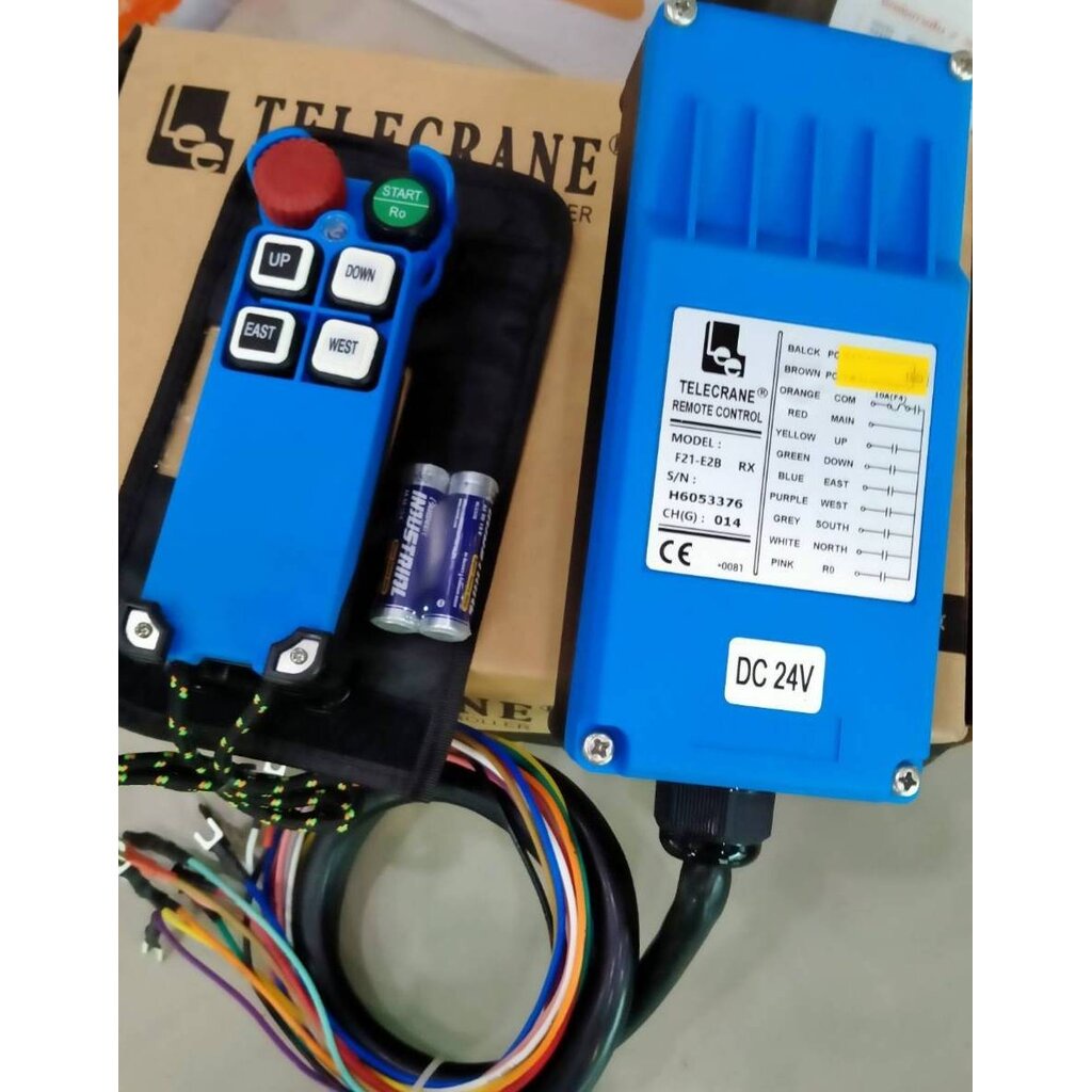 รีโมทเครนไฟฟ้า ไร้สาย รุ่น F21-4S telecrane 4 ปุ่ม 1 สปีดไฟ 24 VDC /รีโมทรอกไฟฟ้าไร้สาย รุ่น F21 ...