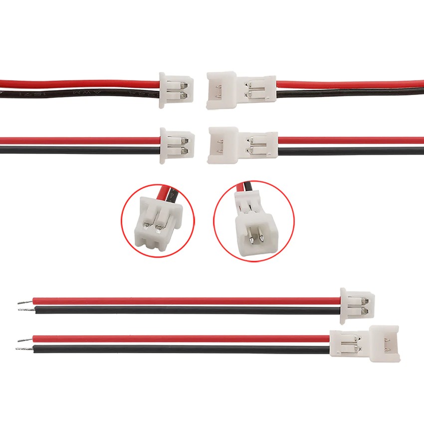 1.25 Micro JST 1.25mm 2 Pin Male Female Plug Jack with Wire Cable Length 15CM AWG28 JST ...