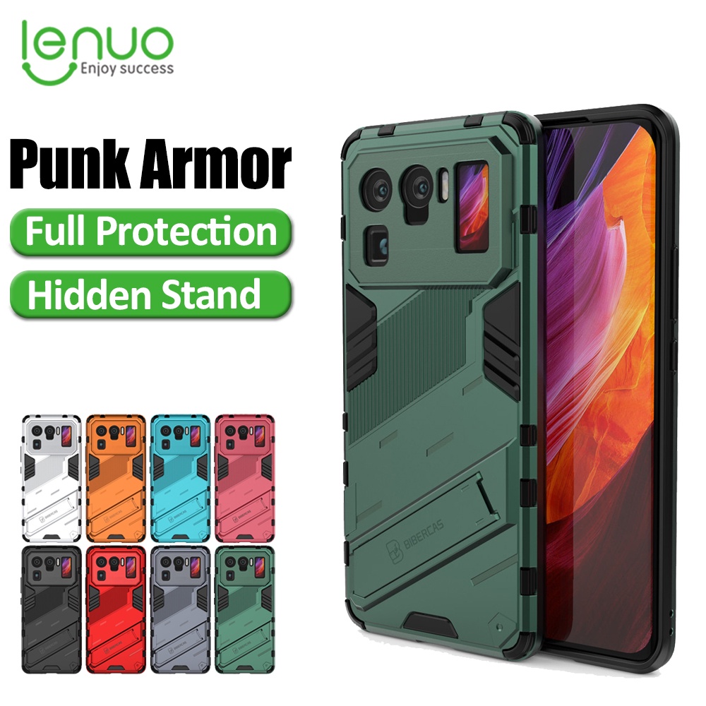 Lenuo With Holder Punk Casing For Xiaomi Mi 11 Lite 11 Ultra 10T 10T Pro Case Armor Bumper ...