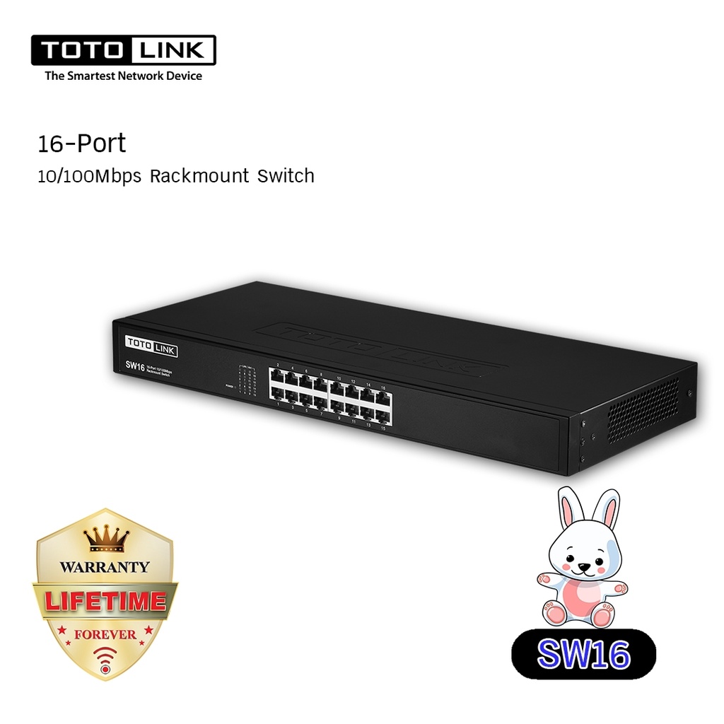 TOTOLINK รุ่น SW16 16port 10/100Mbps. Rackmount Switch | Shopee Thailand