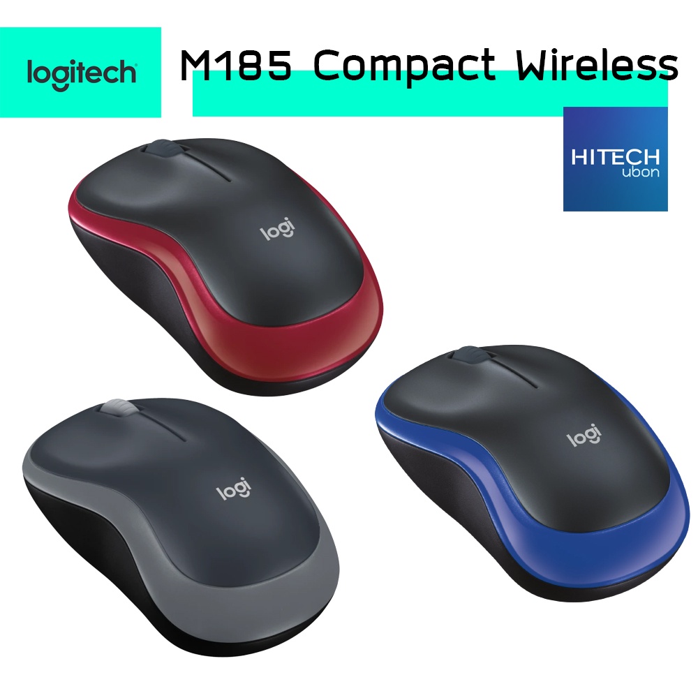 [ประกัน 1 ปี] Logitech M185 Compact Wireless Mouse เมาส์ไร้สายขนาดกะทัดรัด - HITECHubon | Shopee ...