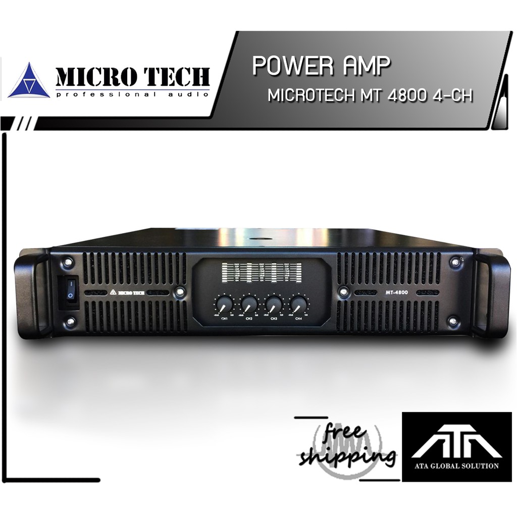 ส่งฟรี แถมเสื้อยืด MICROTECH MT 4800 4-CH POWER AMP พาวเวอร์แอมป์ แอม ไมโครเทค ขยายเสียง 4 ช่อง ...