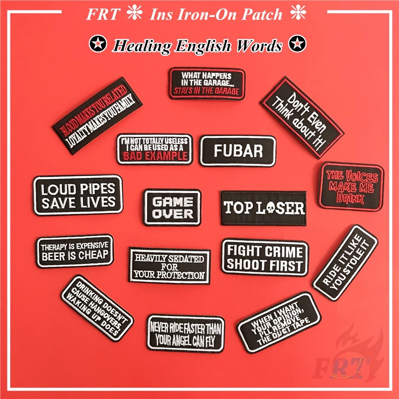 ins - แพทช์ป้ายตัวอักษรภาษาอังกฤษ 01 slang diy 1 ชิ้นสําหรับเย็บปักตก ...