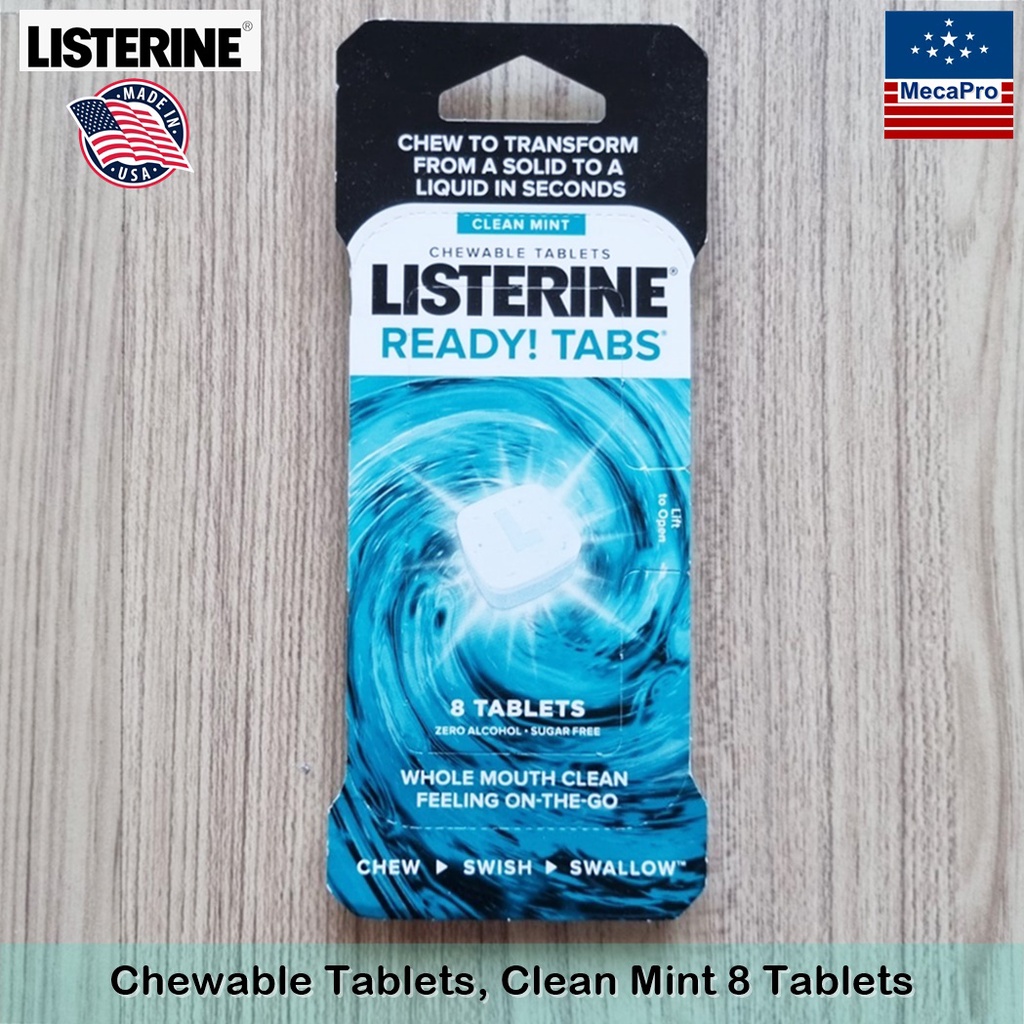 Listerine® READY! TABS® Chewable Tablets, Clean Mint 8 Tablets ลิสเตอรี ...