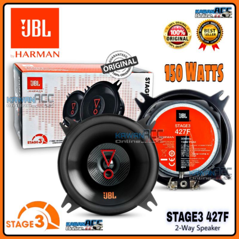 JBL Stage 3-427F 4 นิ้วลำโพงรถยนต์ **100% Original** 150W 2-Way Coaxial Speaker Car Audio Sound ...