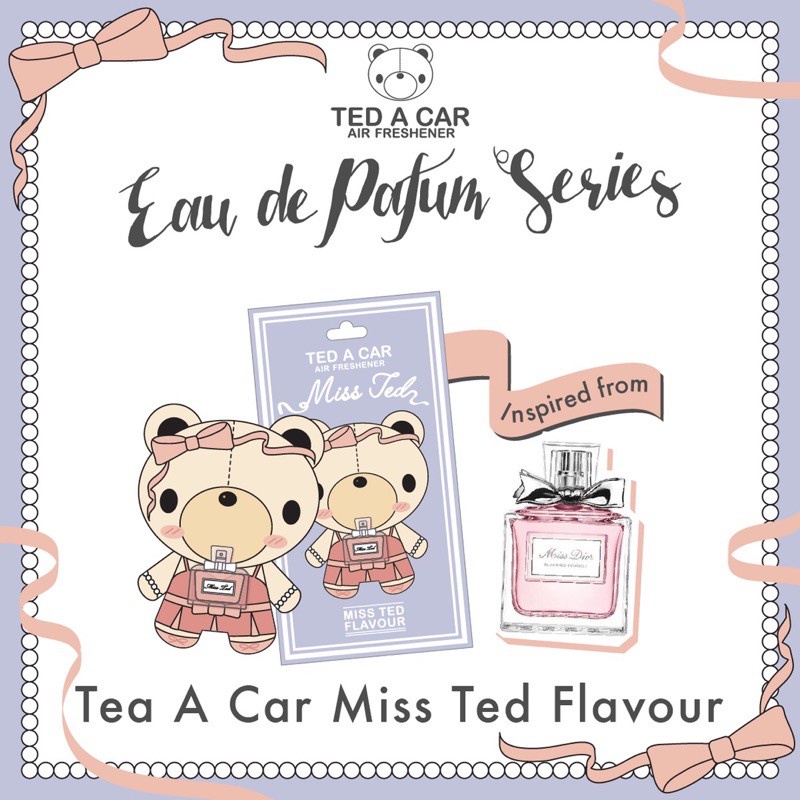Ted a car Eau De Parfum Series แผ่นน้ำหอมปรับอากาศหมีเท็ดอะคาร์ กลิ่นน้ำหอมแบรนด์ | Shopee Thailand