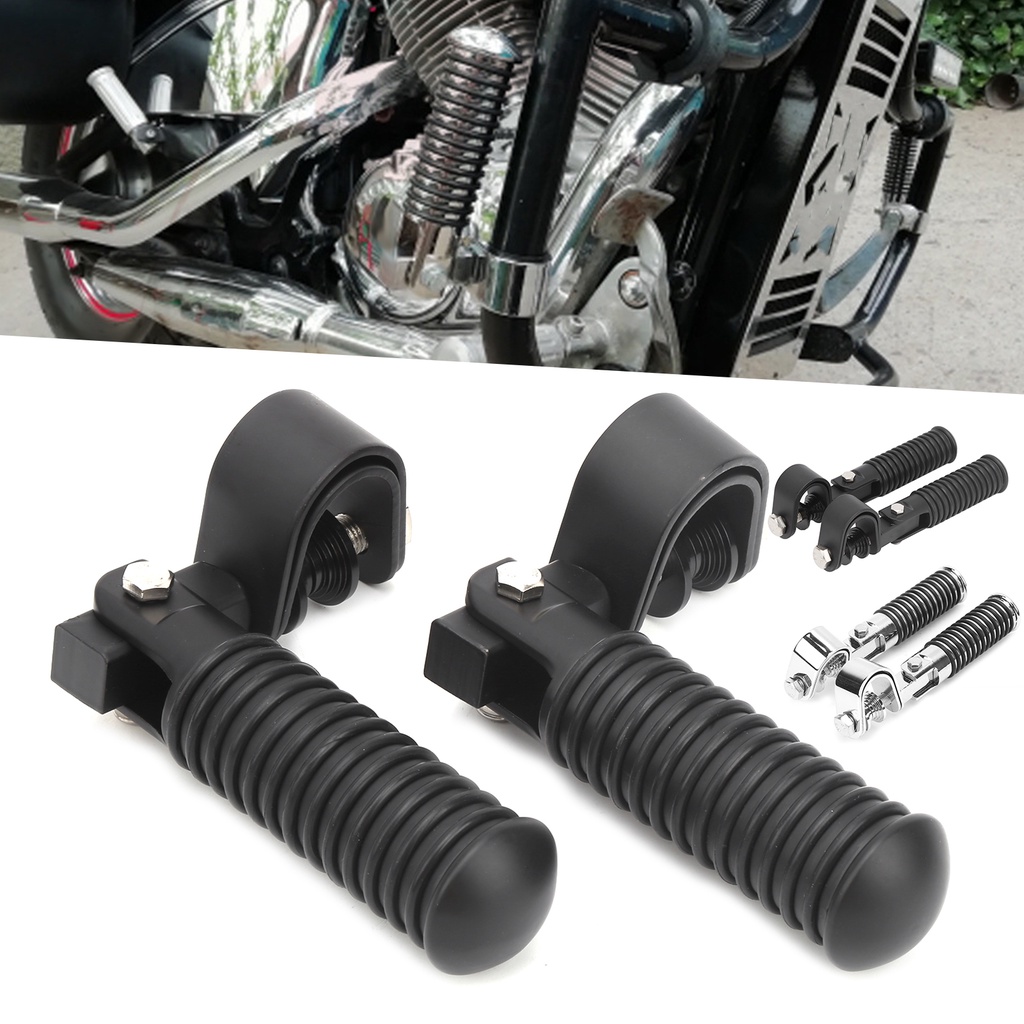 [ราคาพิเศษ] Pair of Motorcycle Foot Pegs Clamp Footrest Mount for 1in ...