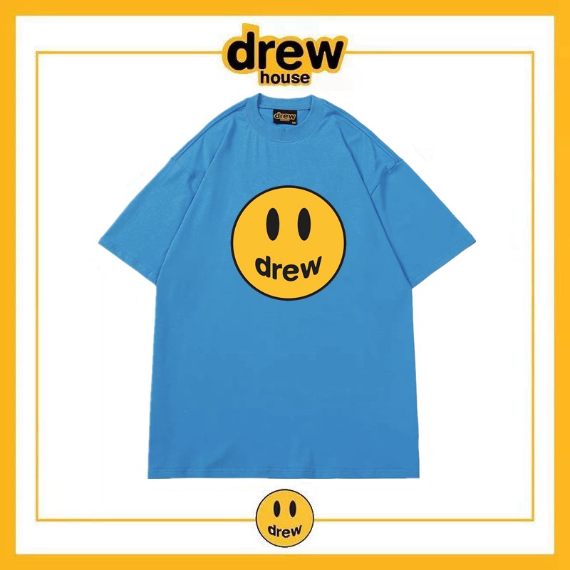 เสื้อยืดแขนสั้น ผ้าฝ้าย ทรงหลวม ลาย Drew smiley แฟชั่นฤดูร้อน สไตล์ ...