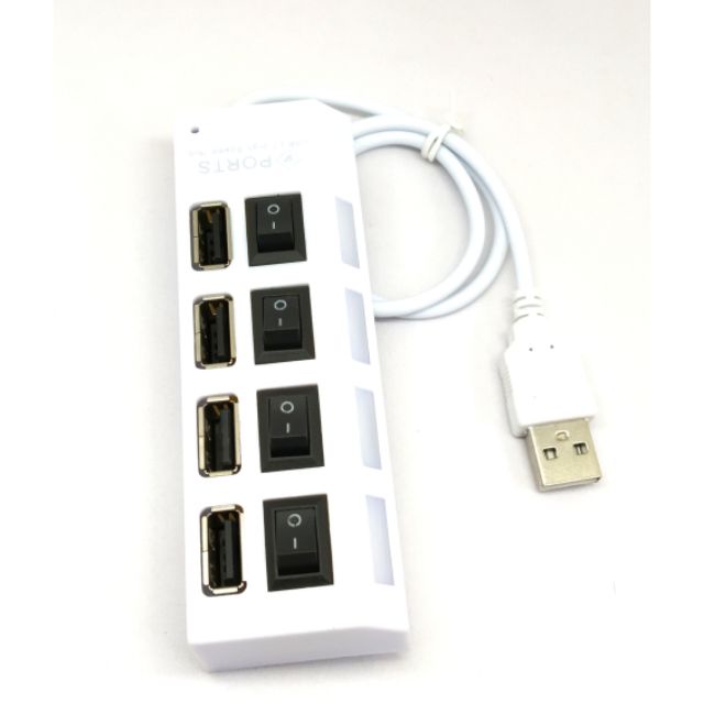 USB HUB Combo Splitter 4 Port USB Switch Hi-Speed ON / OFF 2.0 High ...