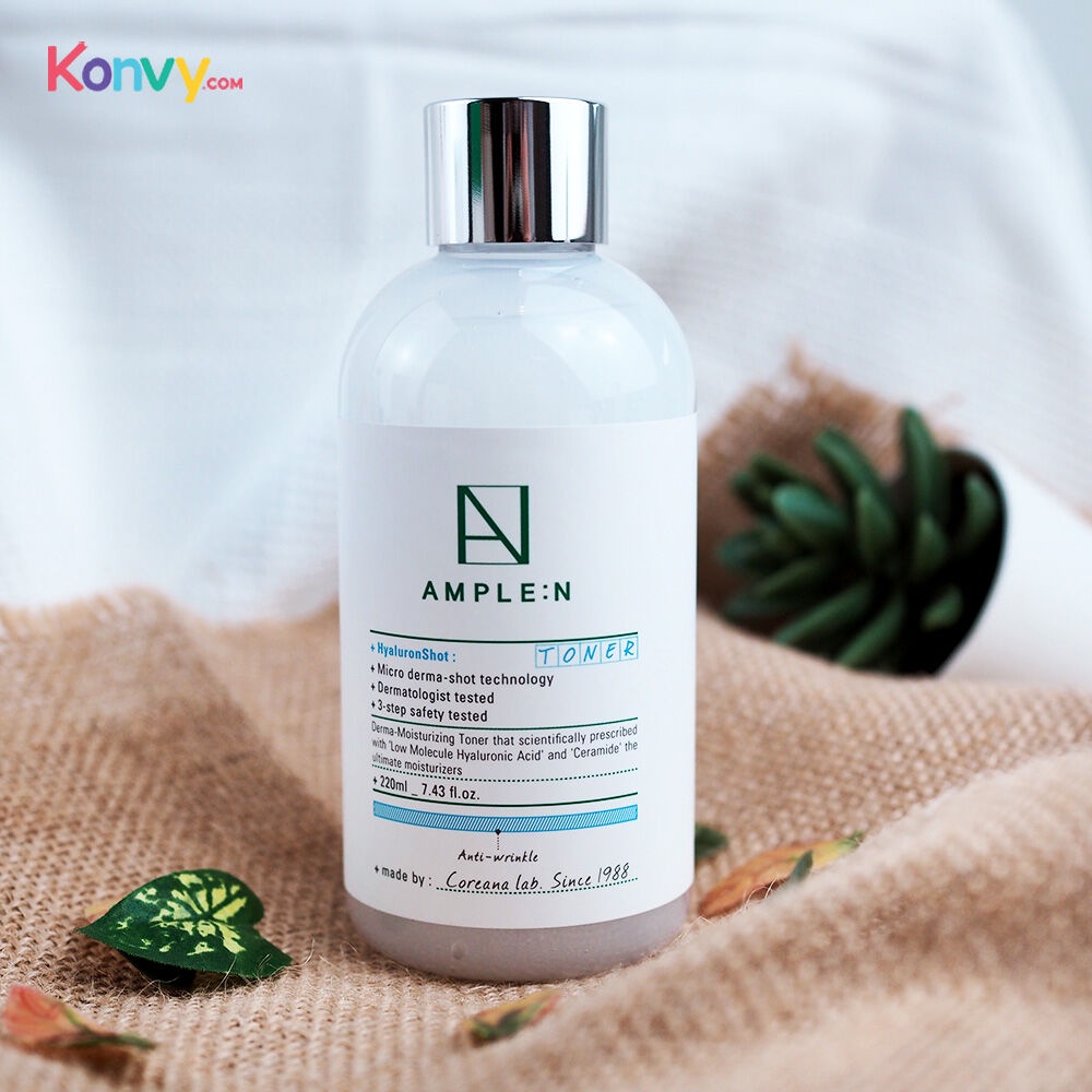 Coreana Lab Ample N Toner โทนเนอร์บำรุงผิว 220ml (Hyaluron Shot/Acne Shot) | Shopee Thailand