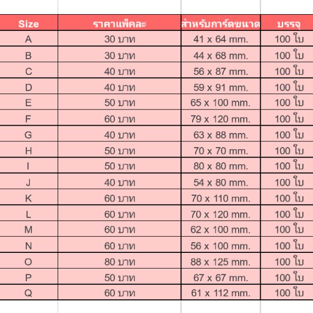 ซองใส่การ์ด Size F Card Sleeve (ขนาดการ์ด 80x120 mm.) | Shopee Thailand