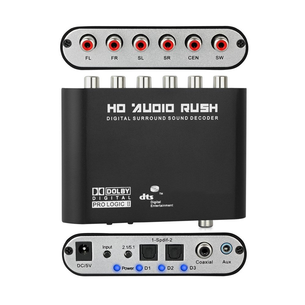 Optical SPDIF Coaxial to 5.1 7.1 CH Analog Audio Decoder Converter สําหรับ SPDIF Coaxial AC3 DTS ...