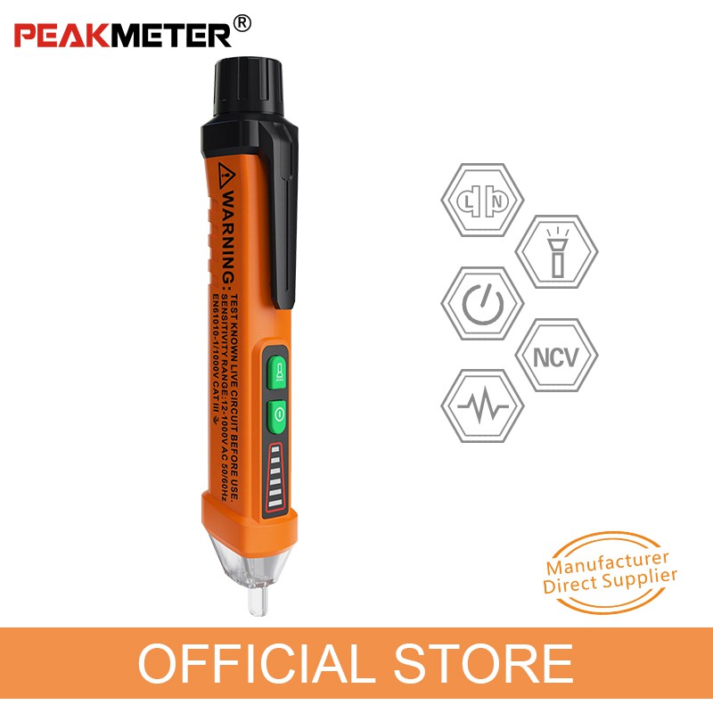 พร้อมส่ง ปากกาวัดไฟอัจฉริยะ แบบไม่สัมผัส PEAKMETER PM8908C แถมแบตฯ | Shopee Thailand
