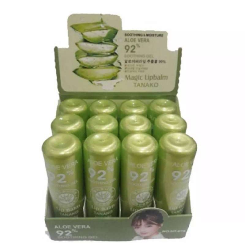 Aloe vera 99 % moisture color lip balm ลิปมัน เปลี่ยนสี ว่านหางจรเข้ บำรุงริมฝีปาก กลิ่นหอม 12 ...