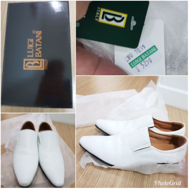 รองเท้าหนัง สีขาว luigi batani(italy) | Shopee Thailand