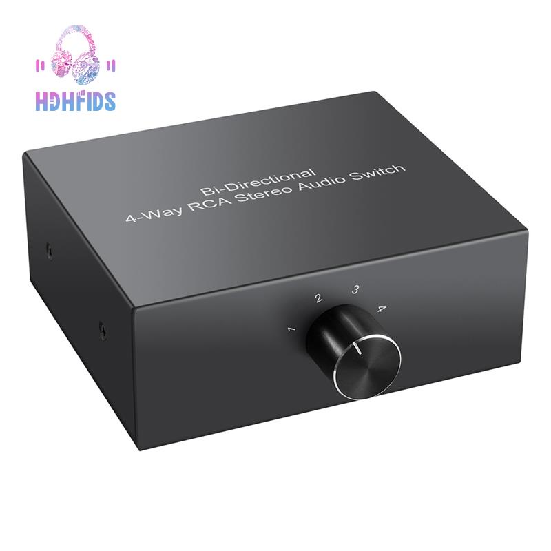 4 Way Bi-Directional RCA Stereo Audio Switch 1 in 4 Out or 4 in 1 Out L ...