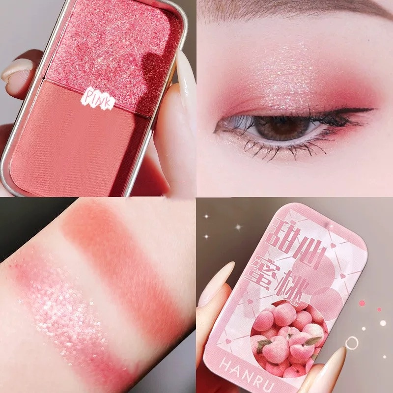 Hanru Techo พาเลตต์อายแชโดว์ เนื้อแมตต์ 2 สี thai_makeup | Shopee Thailand
