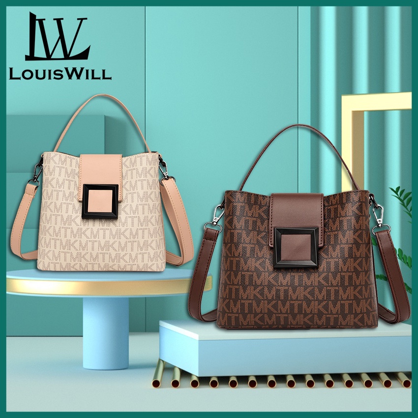 Louiswill กระเป๋าสะพายไหล่ กระเป๋าถือ ทรงบักเก็ต จุของได้เยอะ พิมพ์ลาย ...