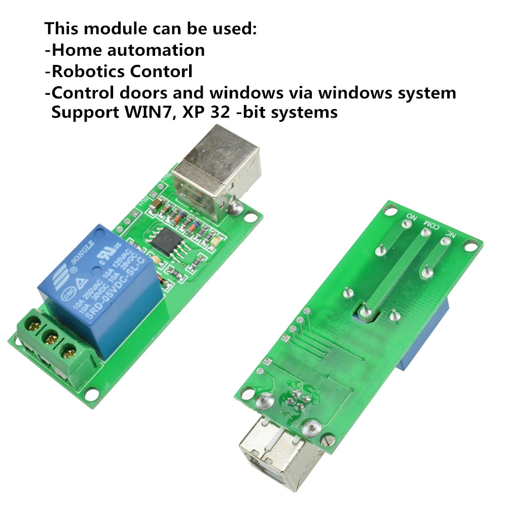DIYMORE | 5V USB Relay 1 Channel Programmable Computer Control Relay ...
