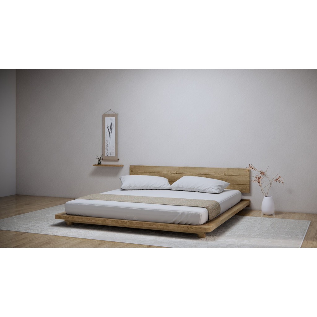 Muji Bed-2 🏮เตียงมินิมอล มูจิๆ ขากลึงเตี้ย #เตียงไม้สัก #เตียงโมเดิร์น ...