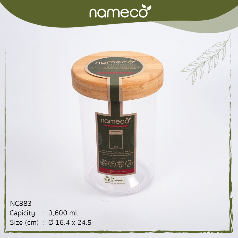 Nameco รุ่น NC883 Eco Friendly กระปุกฝาไม้ (ฝาเกลียว) รักษ์โลก พลาสติก ...